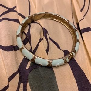 Jewelry | Vintage Sea Foam Green And Gold Bangle | Poshmark